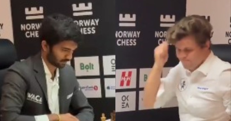 D Gukesh reveals his favourite Magnus Carlsen table slam meme on social ...