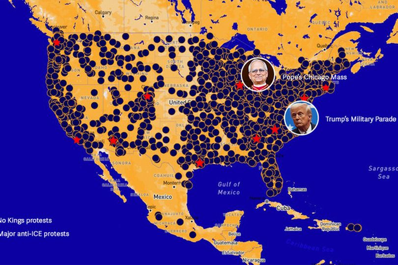 Map shows 2,000 US cities hosting 'No Kings Day' protests this weekend ...