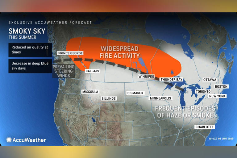 Map shows where smoke could obscure sky this summer