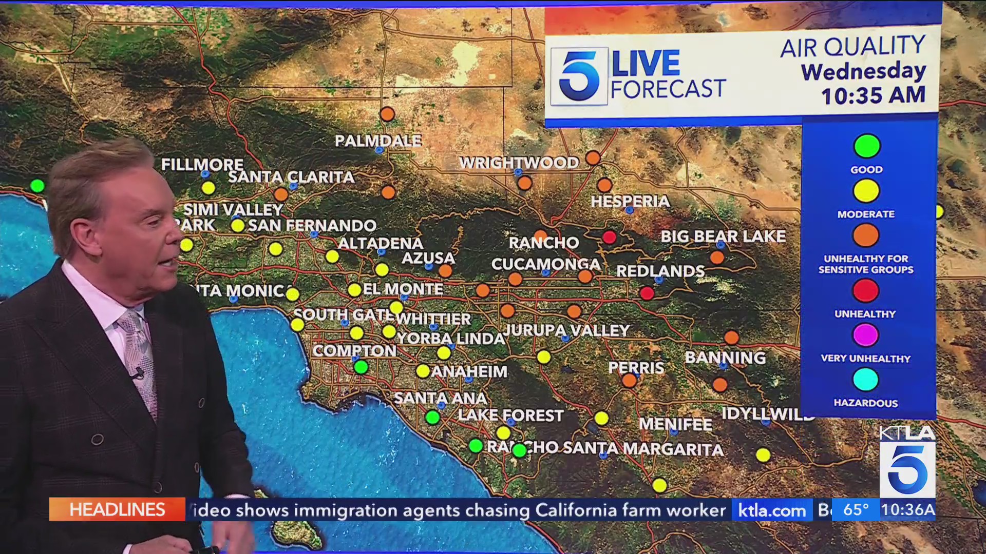 Dangerous air quality affects multiple areas of Southern California