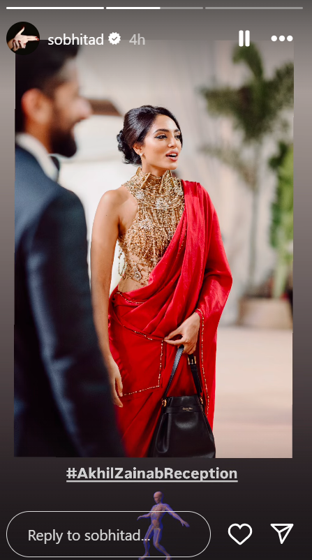 Sobhita Dhulipala's red saree look for Akhil Akkineni’s wedding ...