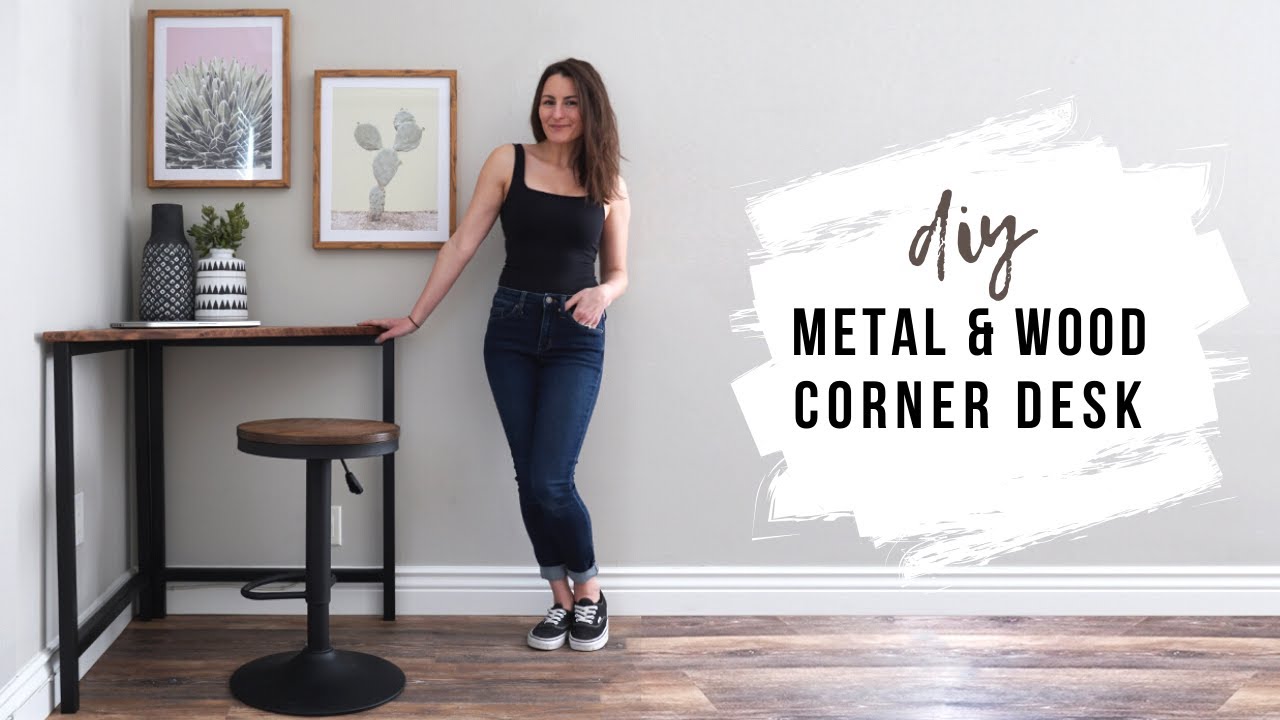 DIY Metal & Wood Corner Desk