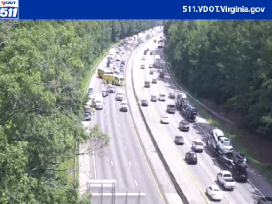 All lanes were closed on I-95 South in Chesterfield due to multi ...