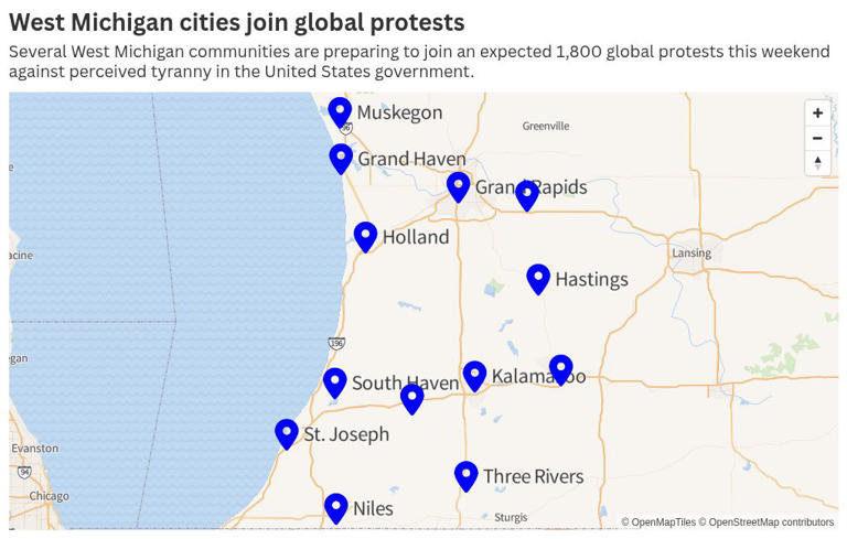 PHOTOS: West Michigan communities join global 'No Kings' protests