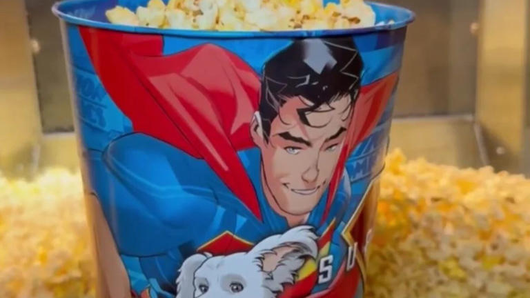 Krypto Soars with Kal-El in Cinemark’s SUPERMAN Popcorn Buckets