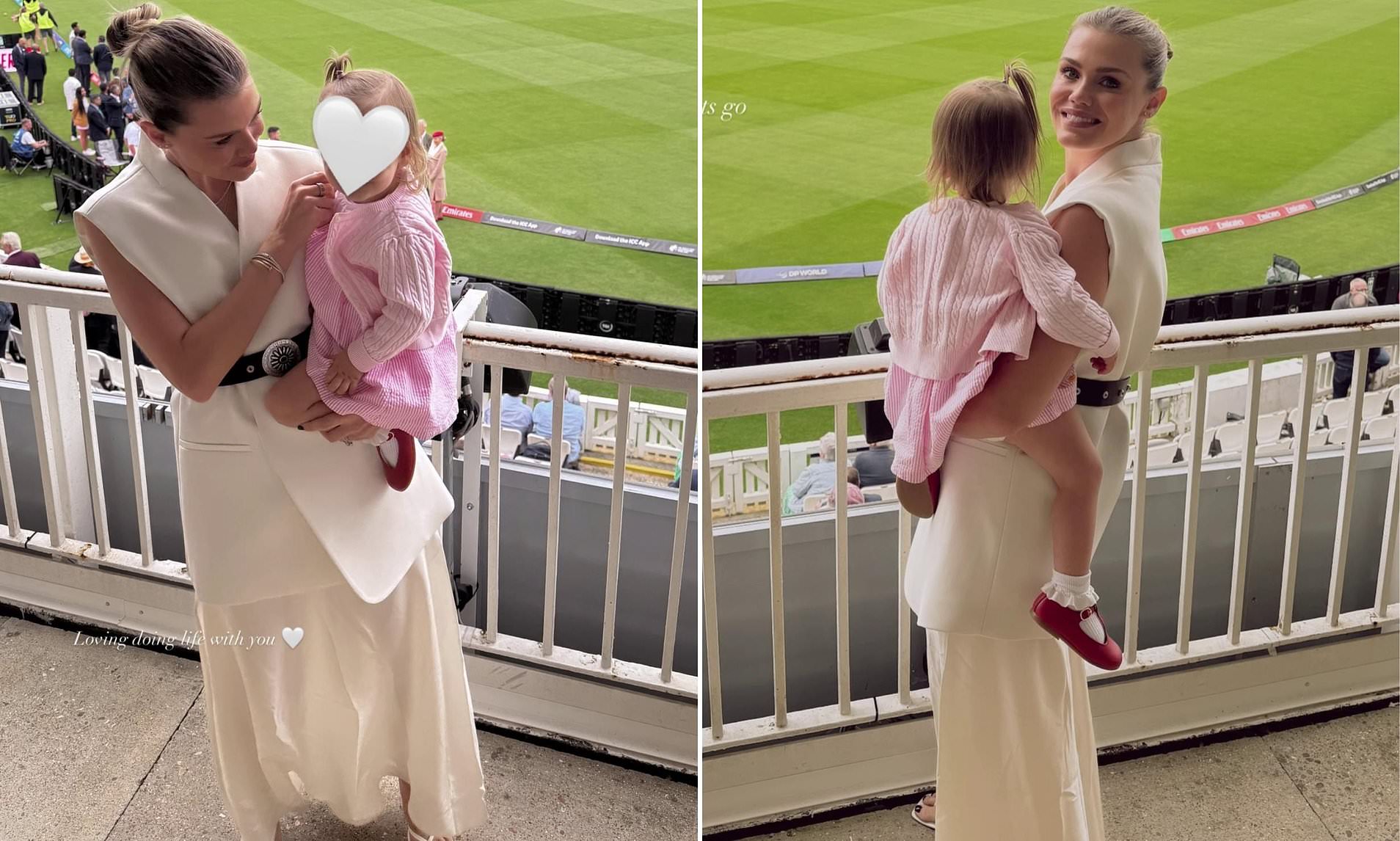 Cricket WAG Emma Lyon stuns in designer outfit as she watches hubby Nathan play in London - and ...