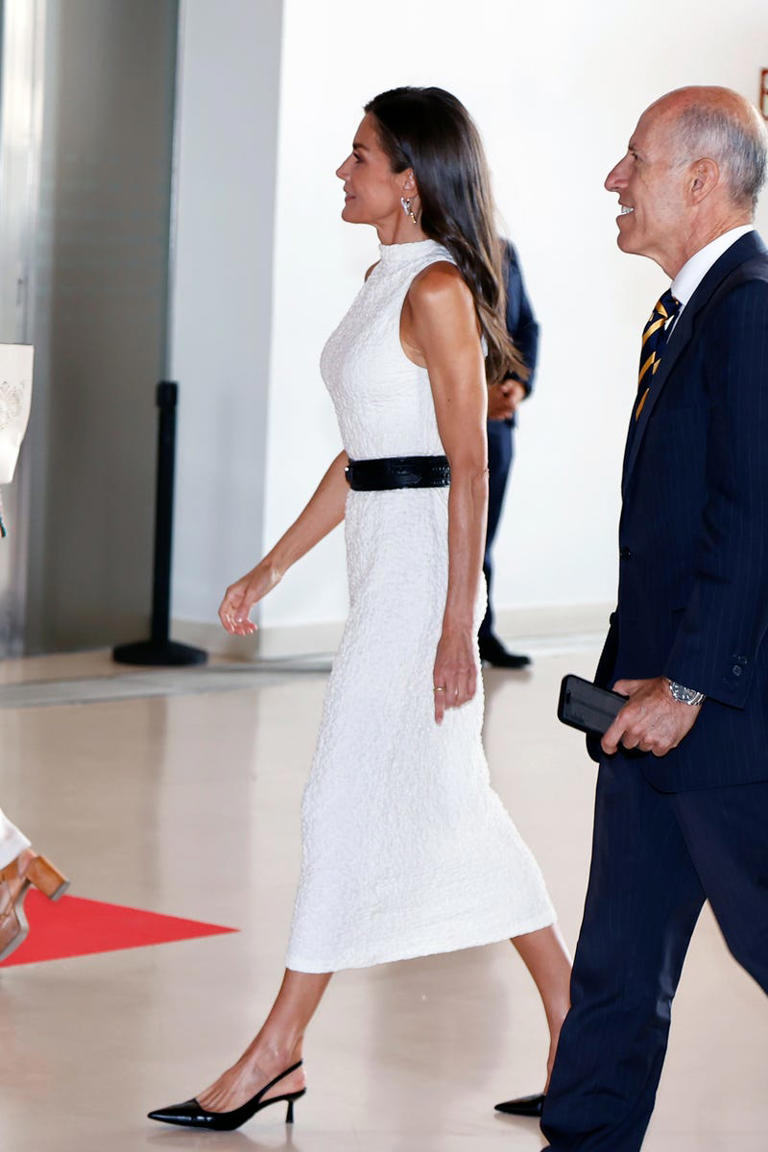 Queen Letizia Loves an Affordable White Midi Dress for Summer
