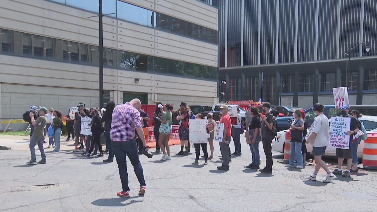 Protesters in Detroit gather outside federal building over ICE arrests