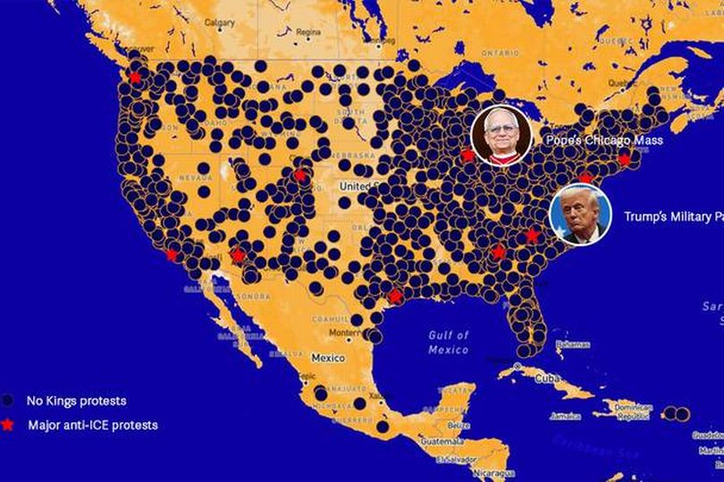 Map shows 'No Kings Day' protests across 1,800 US cities this weekend ...