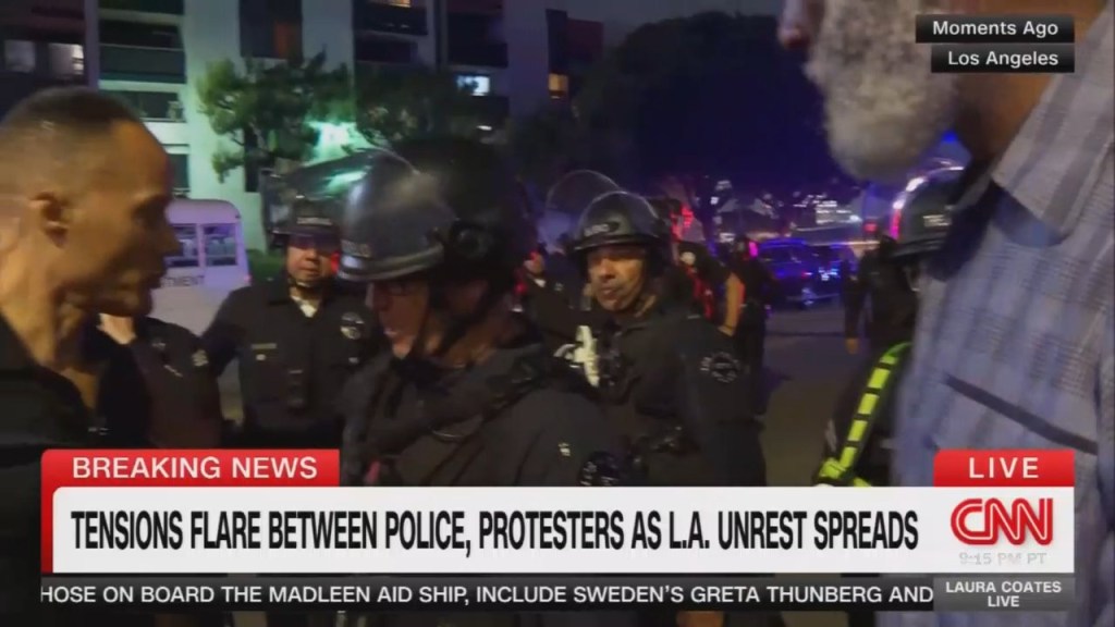 CNN reporter and crew detained on live TV during LA protests