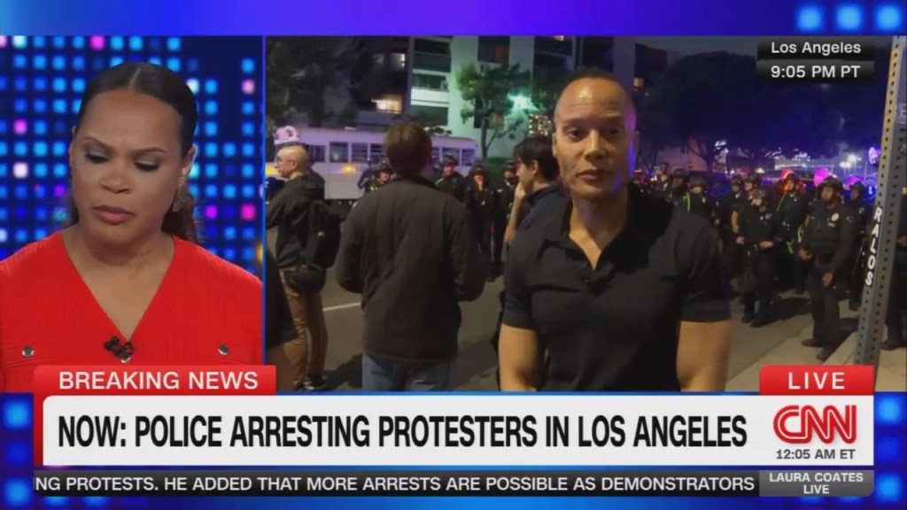CNN reporter and crew detained on live TV during LA protests