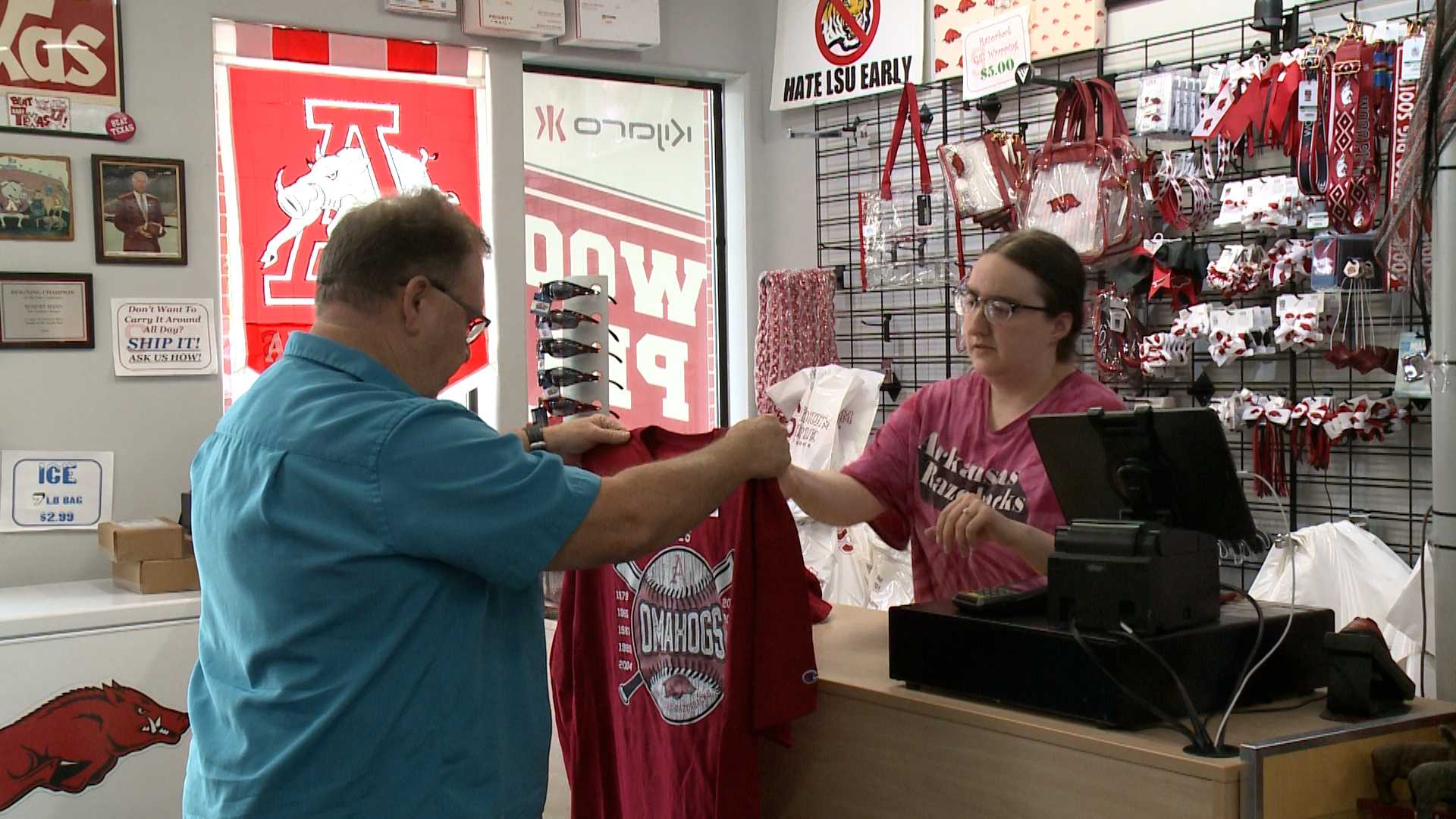Razorback apparel shops see surge as hogs head to the College World Series