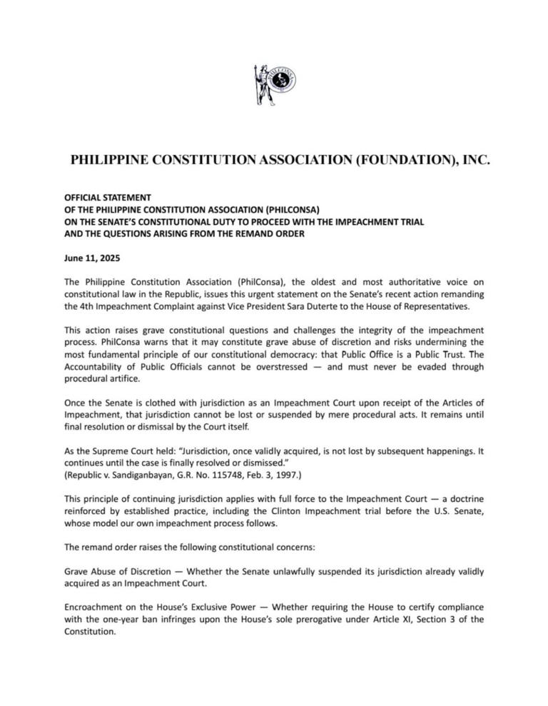 Charter experts urge Senate to proceed with Duterte impeachment trial