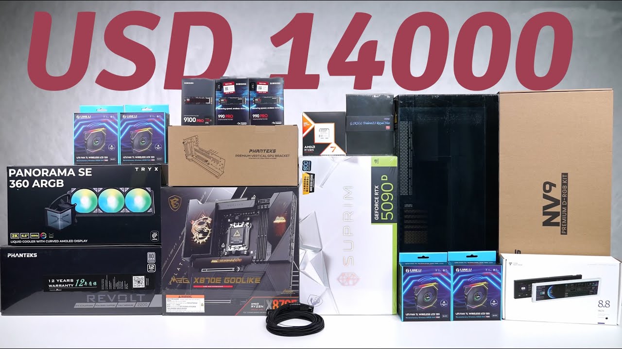 $14000 Build PC 2025 RTX 5090 32G SUPRIM + MEG X870E GODLIKE + RYZEN ...