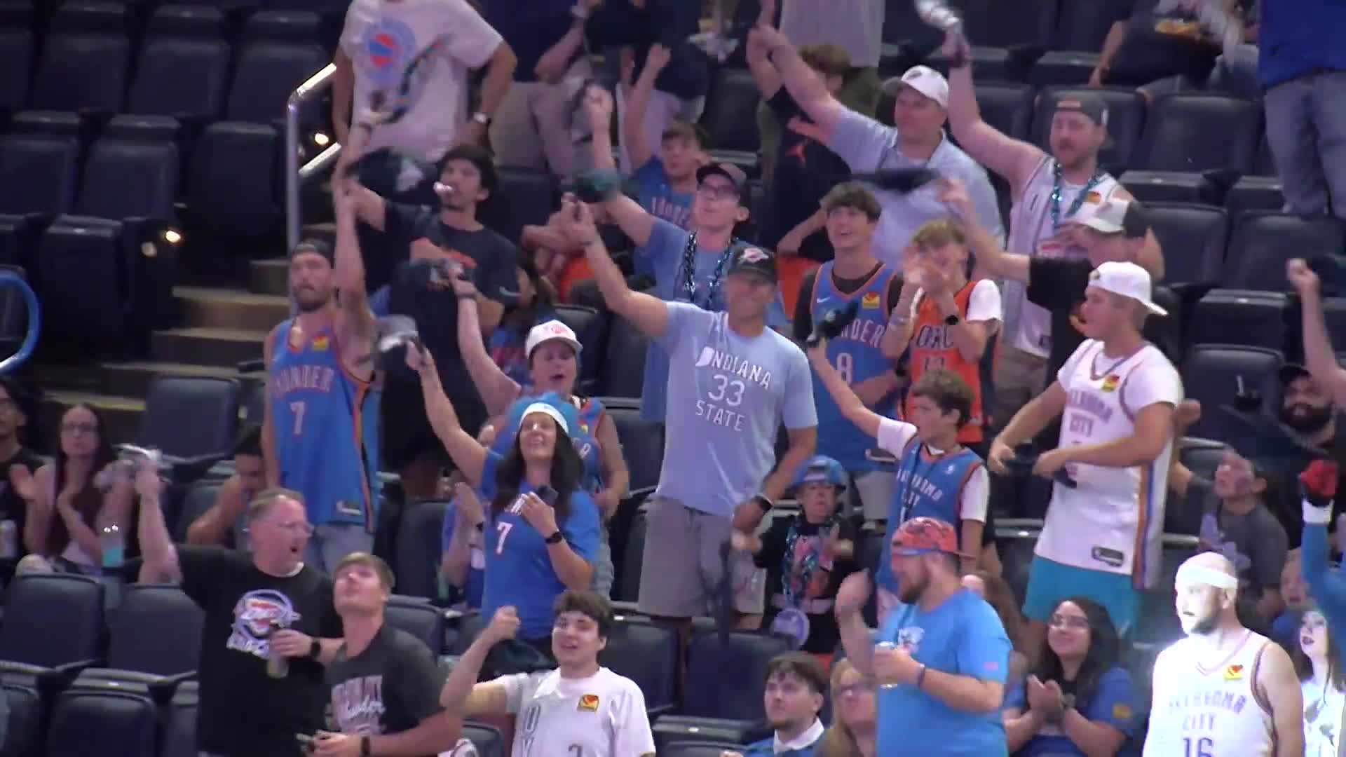 Thunder fans flock to watch parties to support team on the road