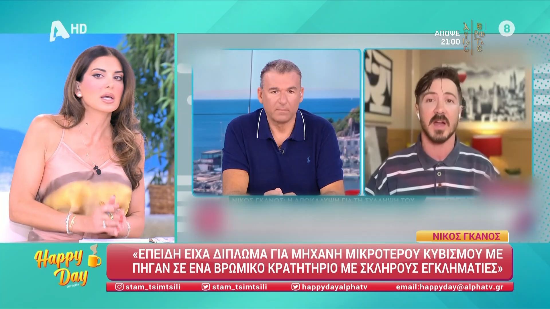 Η ομαδα του Happy Day σχολιάζει τη σύλληψη του Νίκου Γκάνου