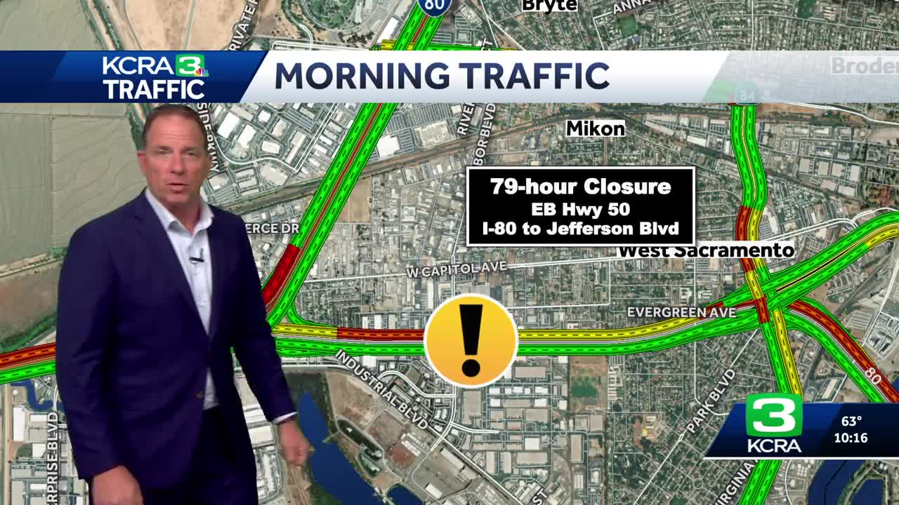 Eastbound Highway 50 to fully close in Yolo County this weekend