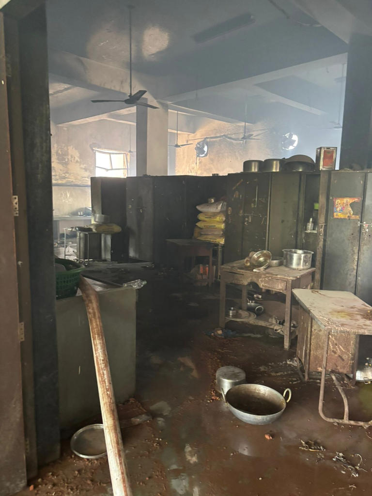 Plane tail, lunch on tables: Scenes from doctors' hostel, site of Air ...