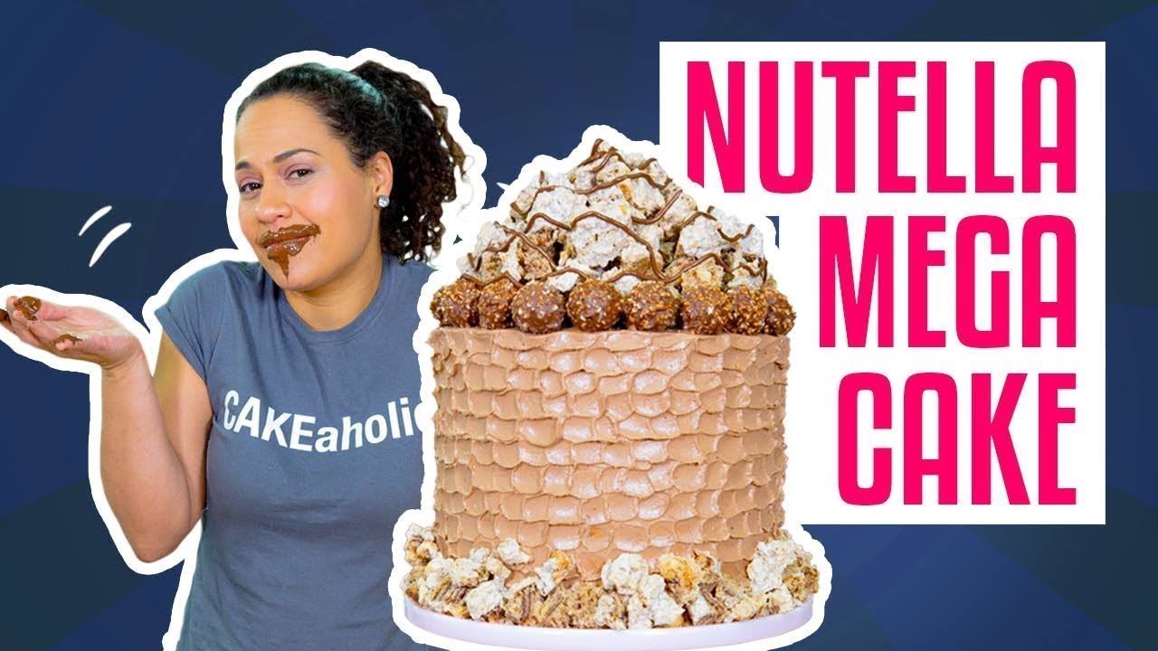 How To Make A MEGA NUTELLA CAKE | Hazelnut MERINGUE & BUTTERCREAM ...