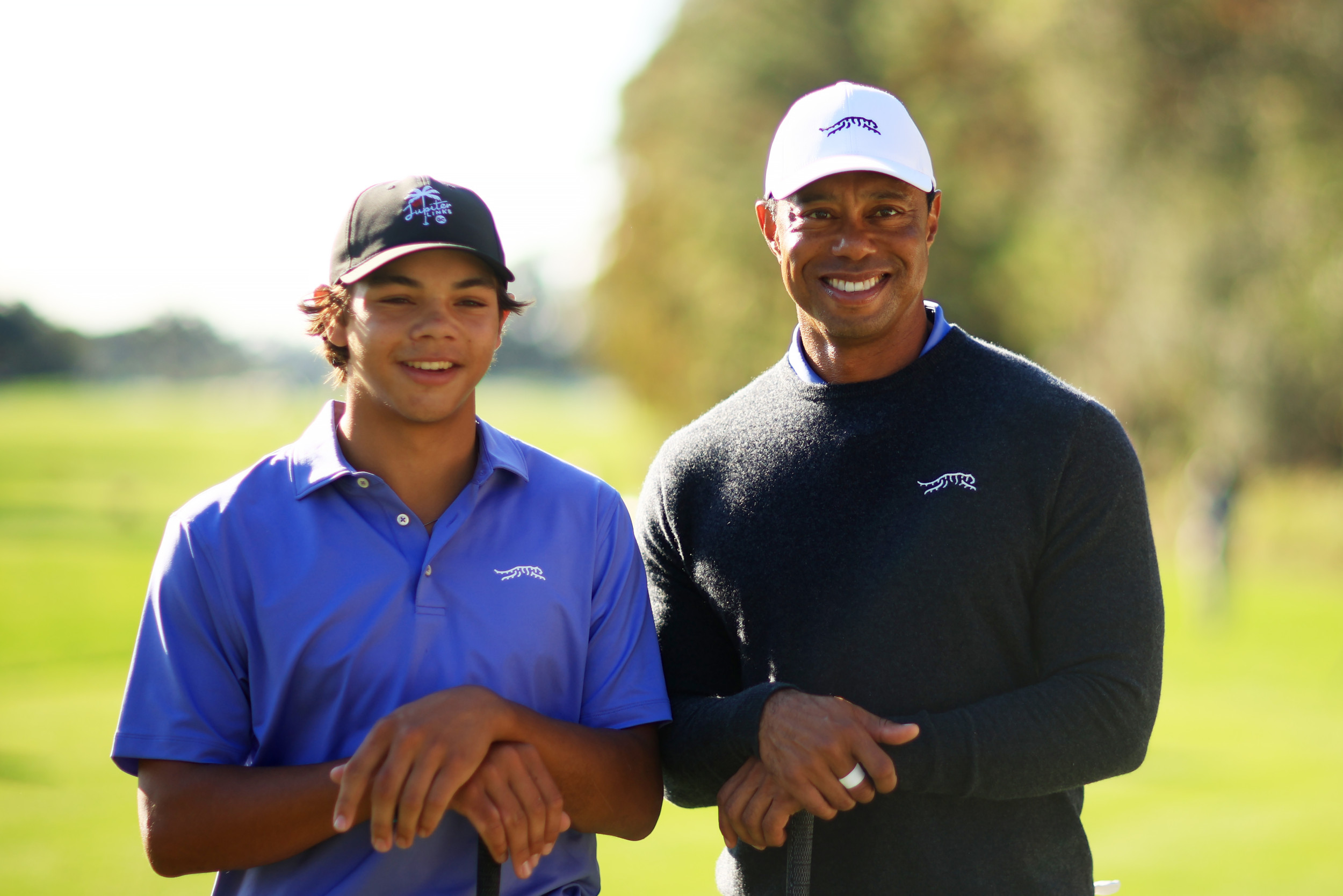 Tiger Woods Bears Witness to an Ace Alongside Son Charlie