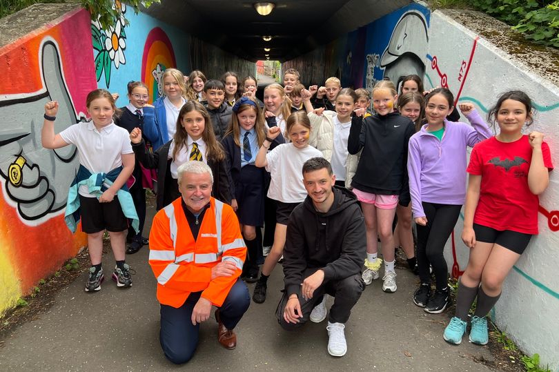 School pupils' artwork transforms M74 underpass