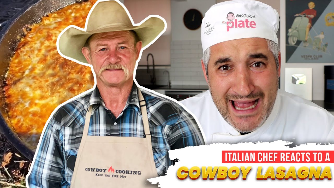 Italian Chef Reacts to a COWBOY LASAGNA by CowboyKentRollins