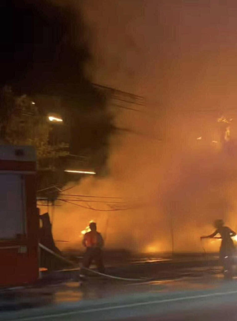 Early morning fire burns down clothes stalls in Compostela, Cebu