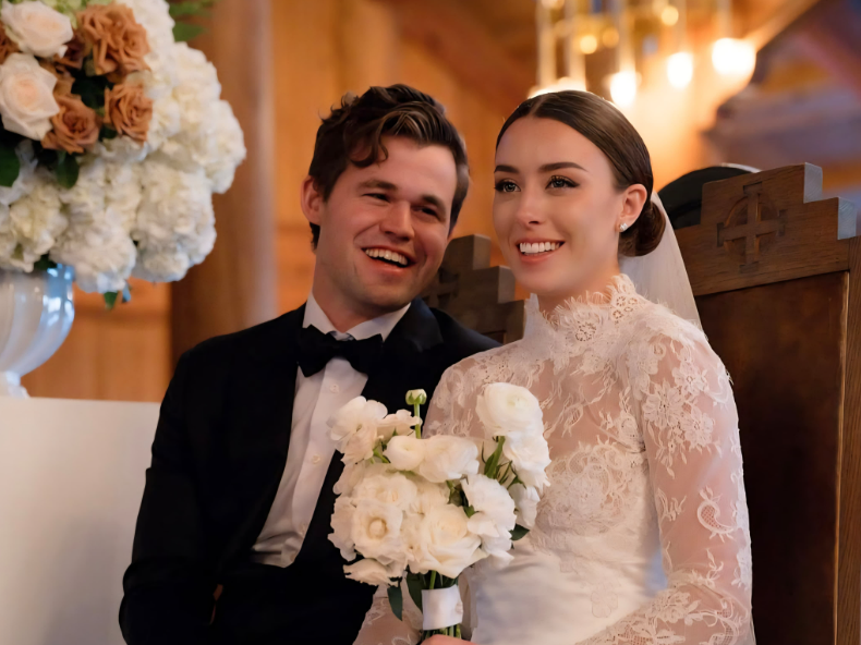 Who is Magnus Carlsen’s wife with whom he is expecting their first child?