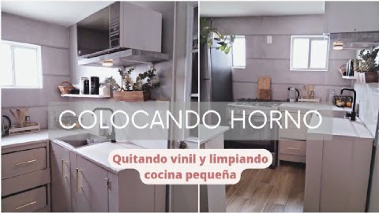 Colocando Horno de Microondas | Quitando Vinil y Limpiando Cocina Pequeña