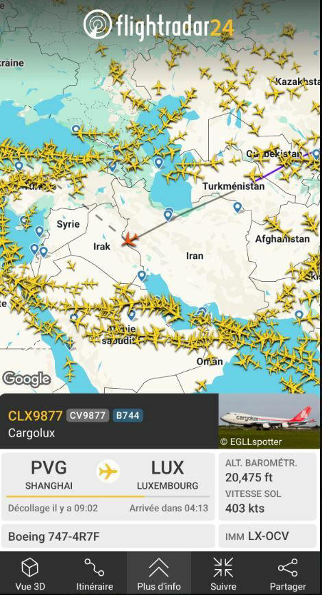 Guerra, la Cina invia armi l'Iran? Aerei da trasporto "misteriosi ...
