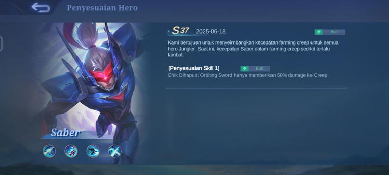 Update Patch Mobile Legends 18 Juni 2025: Saber dan Arlott Dapat Buff ...