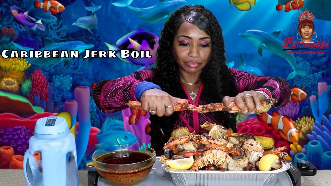 Seafood boil with Caribbean jerk lobster and crab