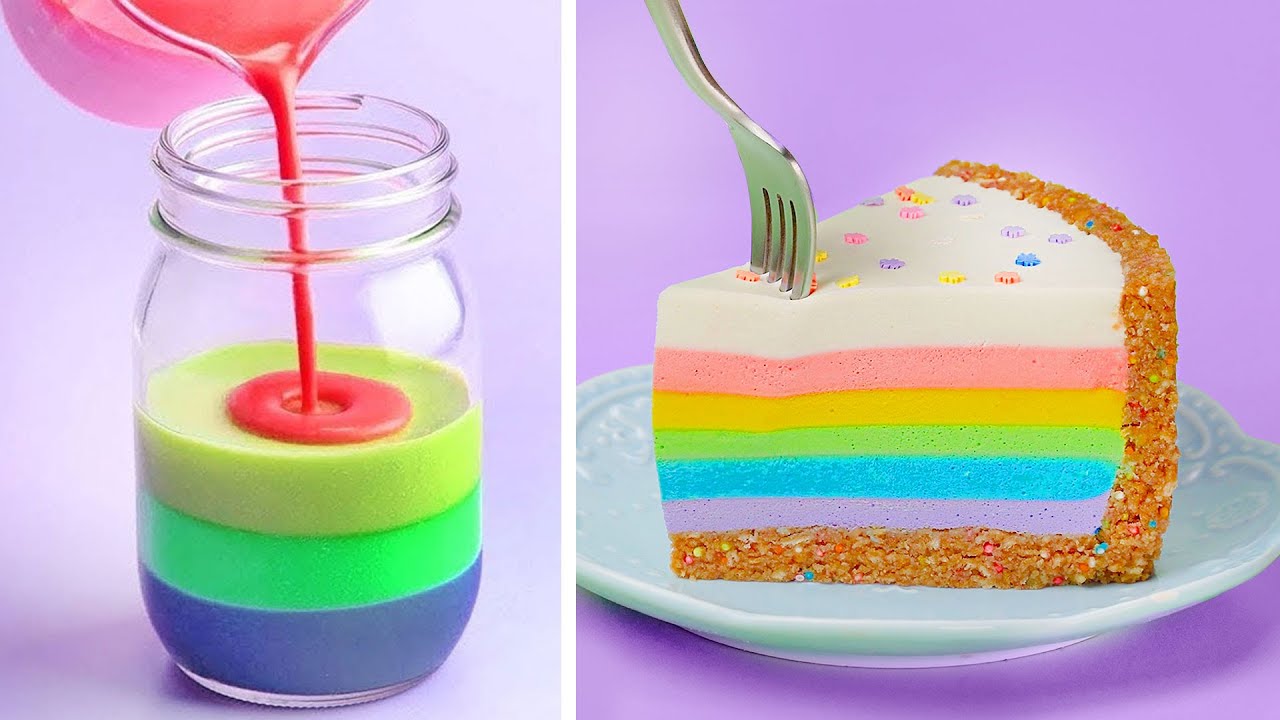 How to Make Satisfying Pastel Potdessert & Regenboogtaart Punt 🍰 | DIY ...