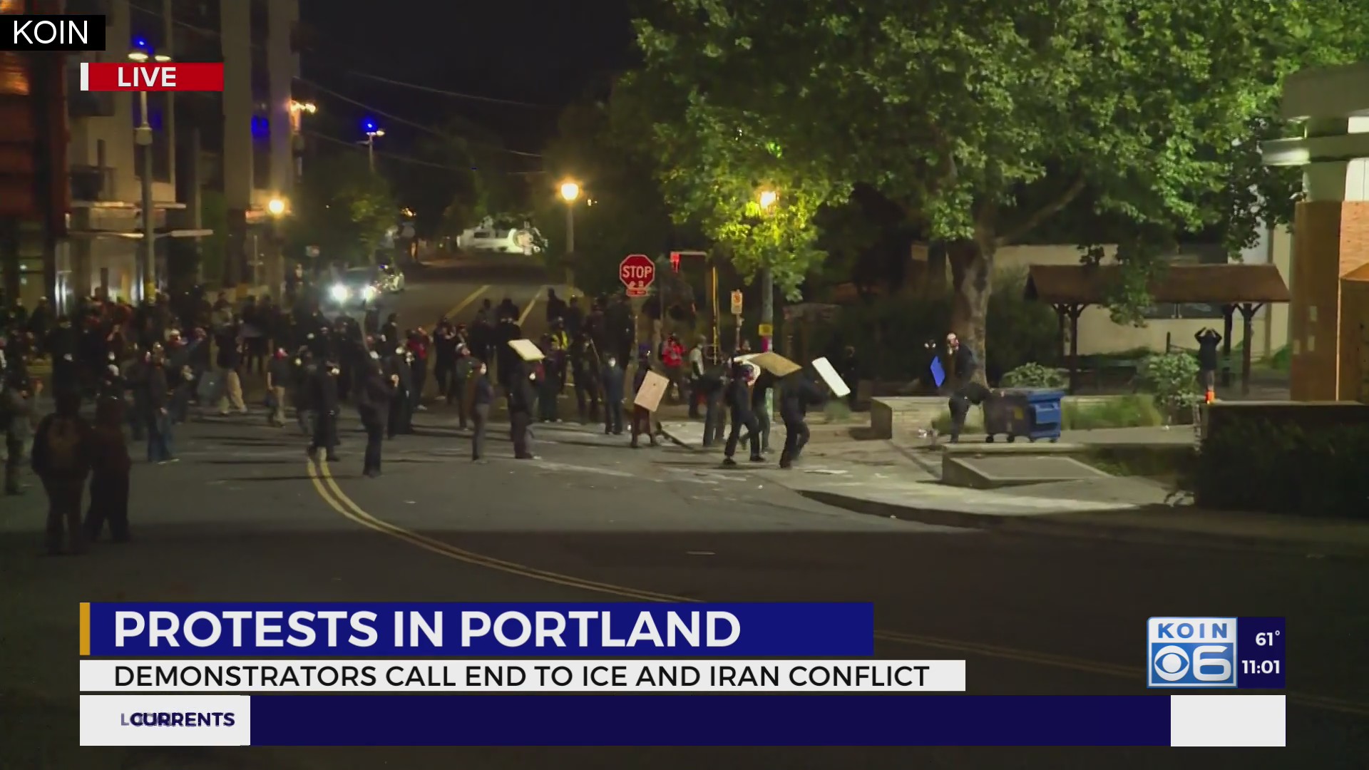 Protests in Portland rally against ICE, possible war in Iran