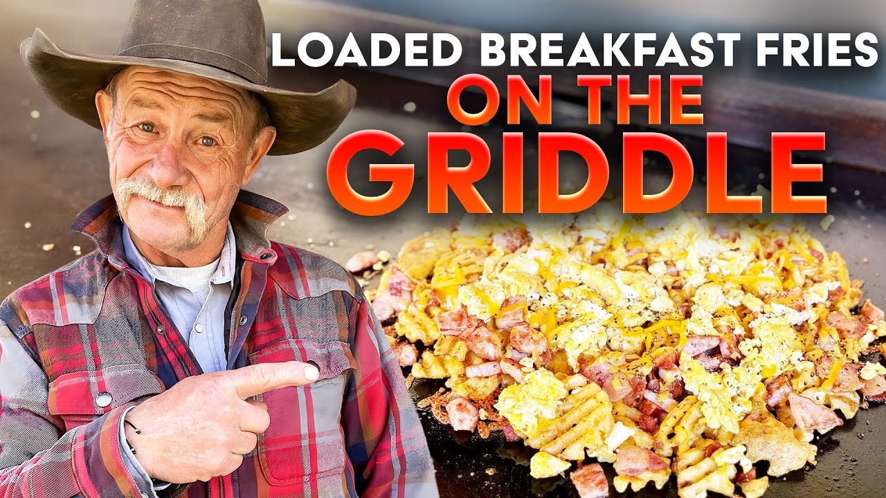 Loaded Breakfast Fries on the Griddle | Bacon, Ham, Egg and Cheese!