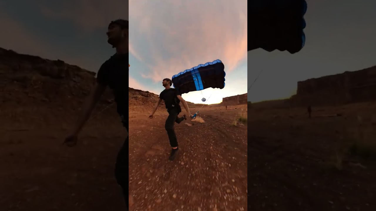 Coming in for BASE jump landing