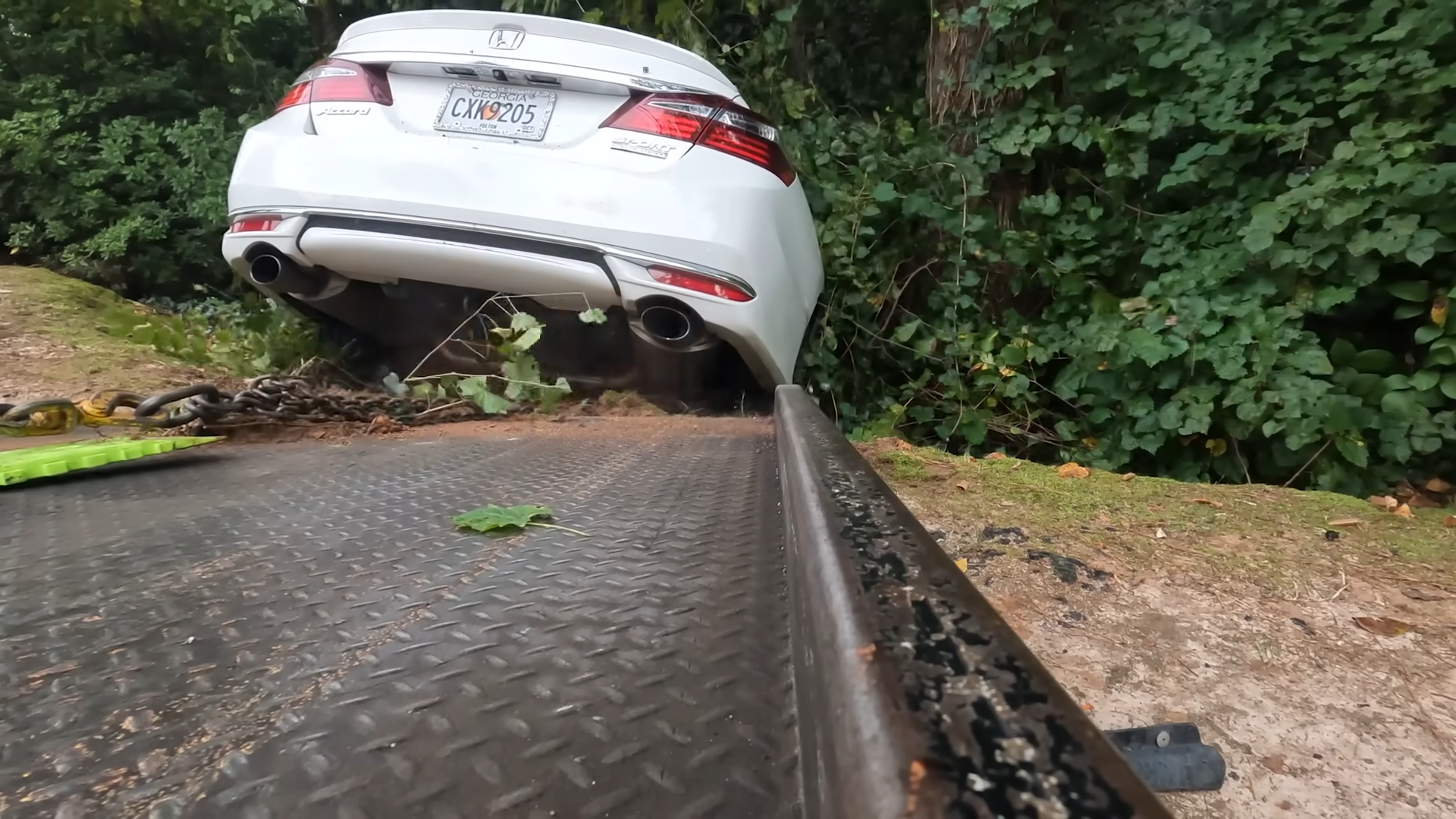 Illegally Parked & Ditch Deep!