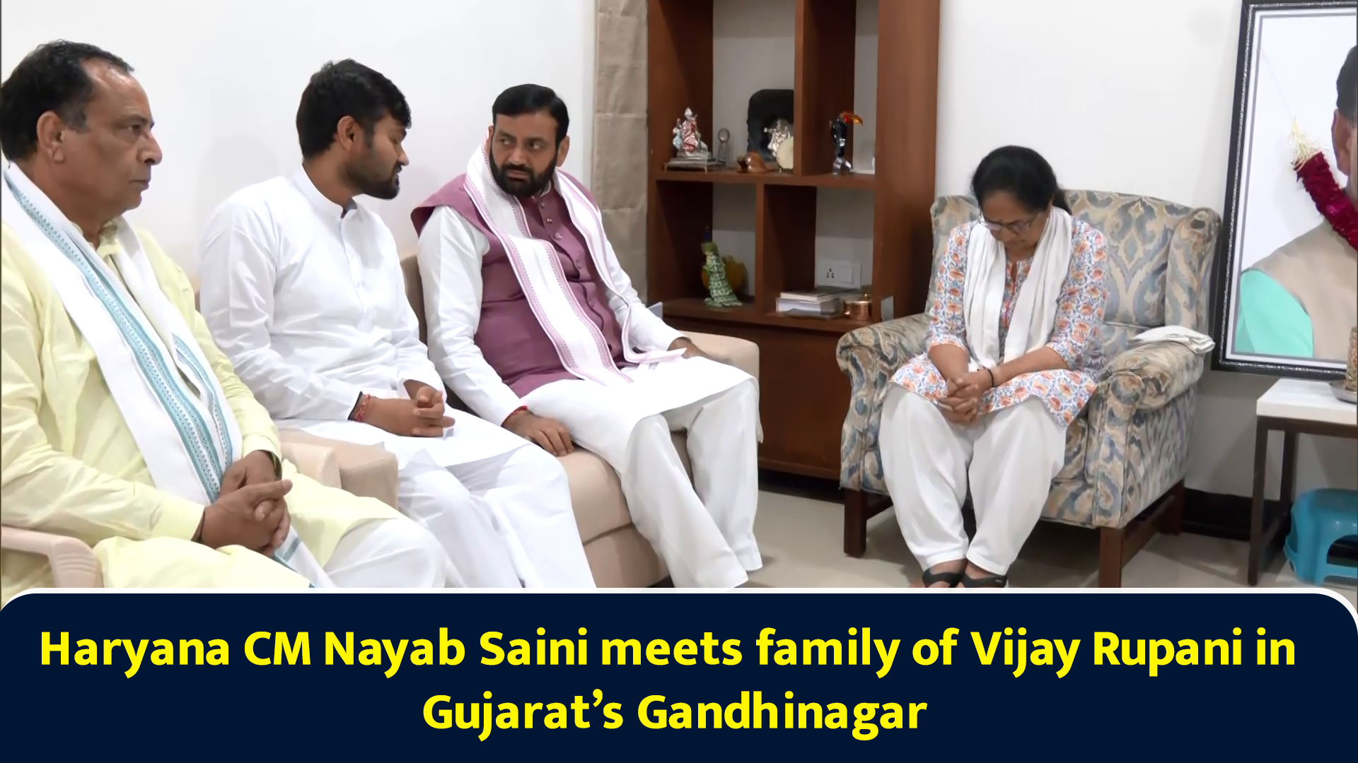Haryana CM Nayab Saini meets family of Vijay Rupani in Gujarat’s ...