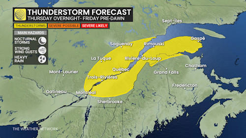 Large hail and tornado risk: Severe storms target Quebec, flood threat ...