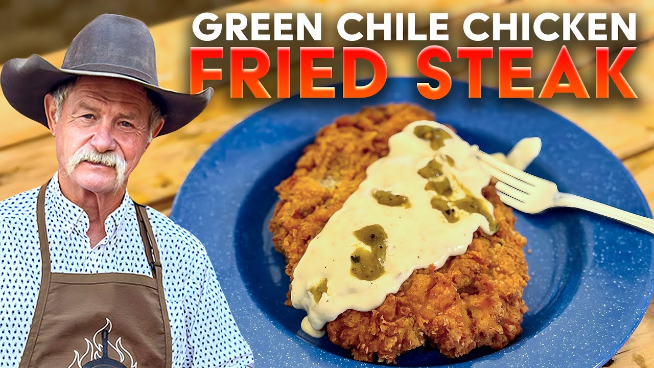 Crispy Cowboy Chicken Fried Steak with Homemade Green Chili Gravy