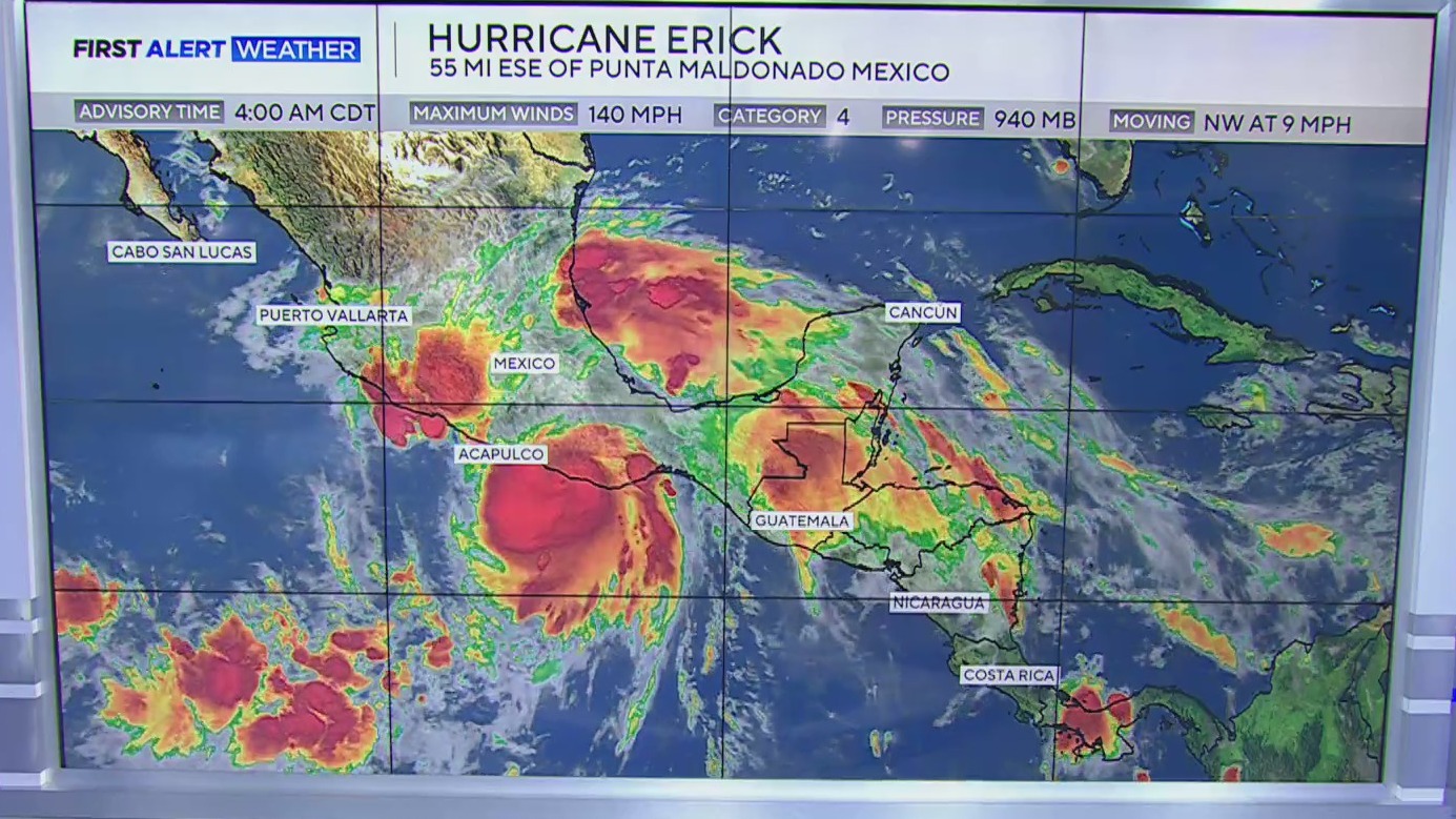 Hurricane Erick approaching Mexico as Category 4 storm