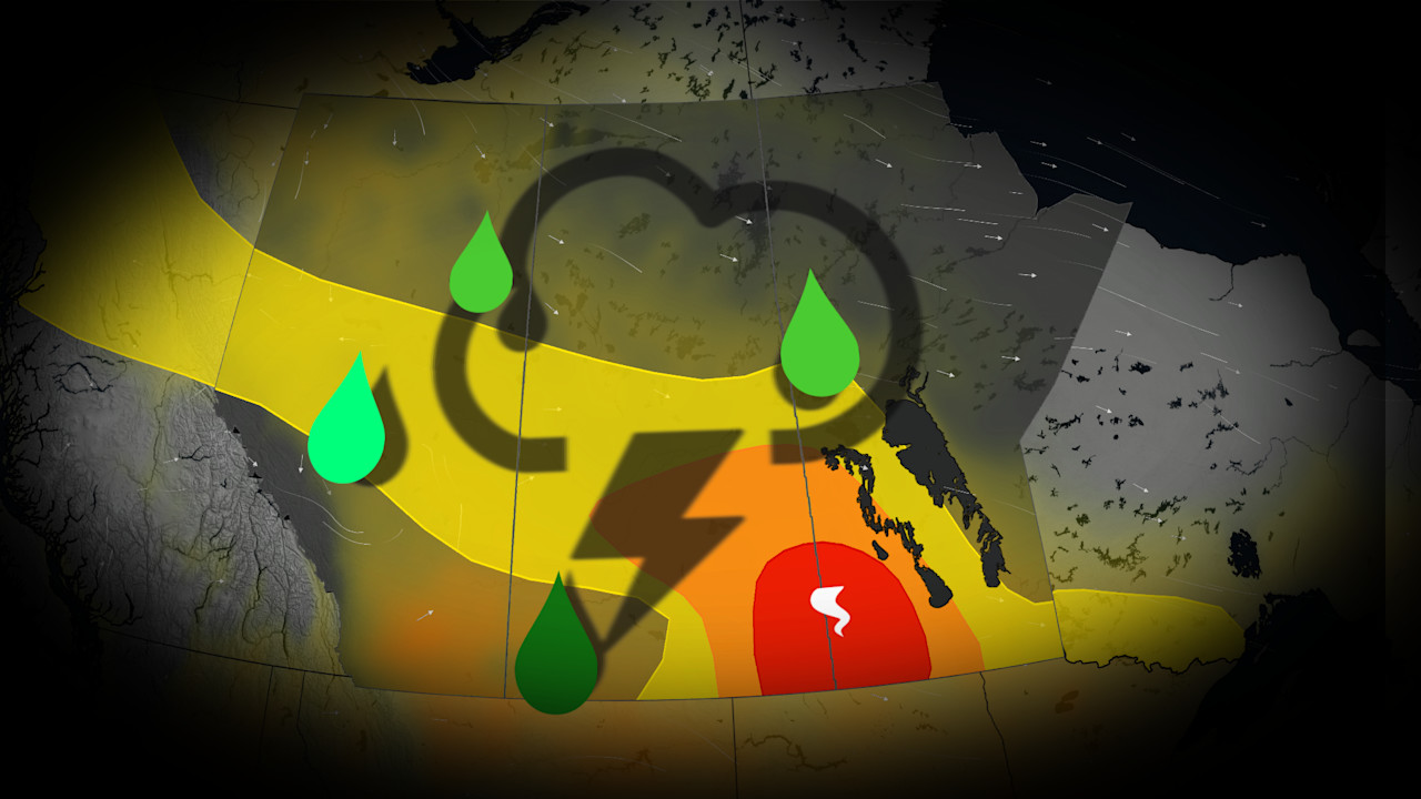 Severe storms continue Thursday evening across the Prairies