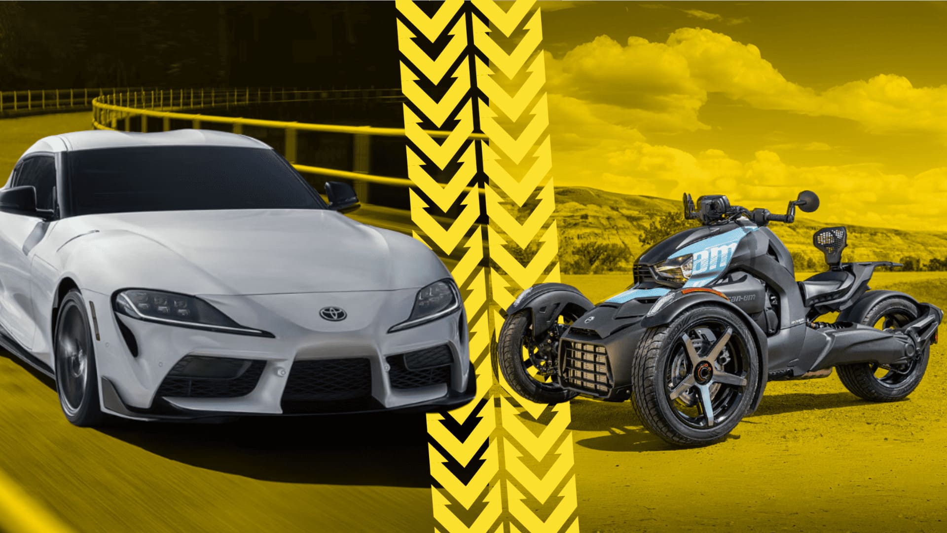 Toyota GR Supra vs Can Am Ryker Coupe La precisión se une al contoneo ...