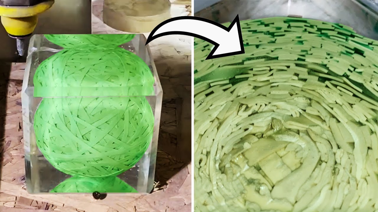 Giant Rubber Band Ball In Epoxy Resin Perfect Cross Section