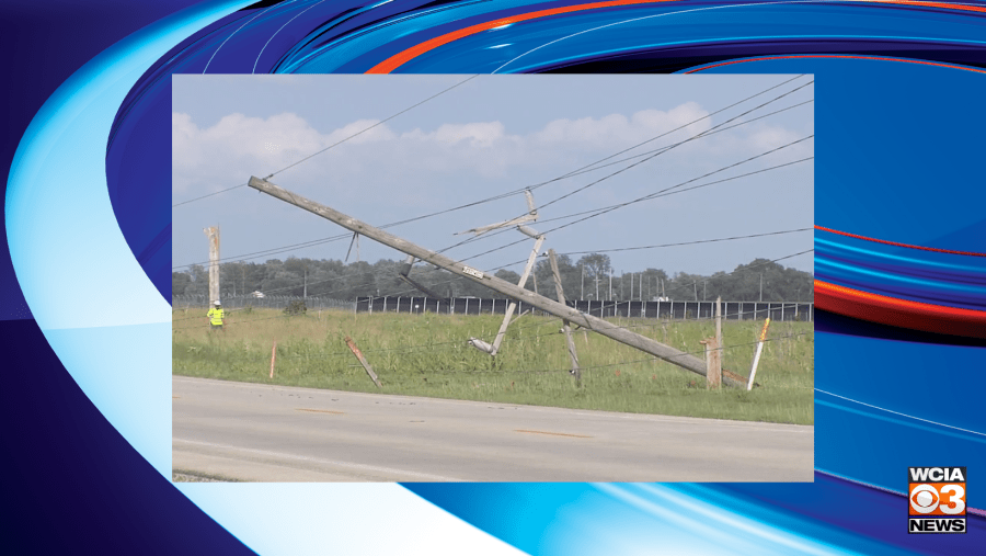 Ashmore power poles fall during Wednesday’s storm