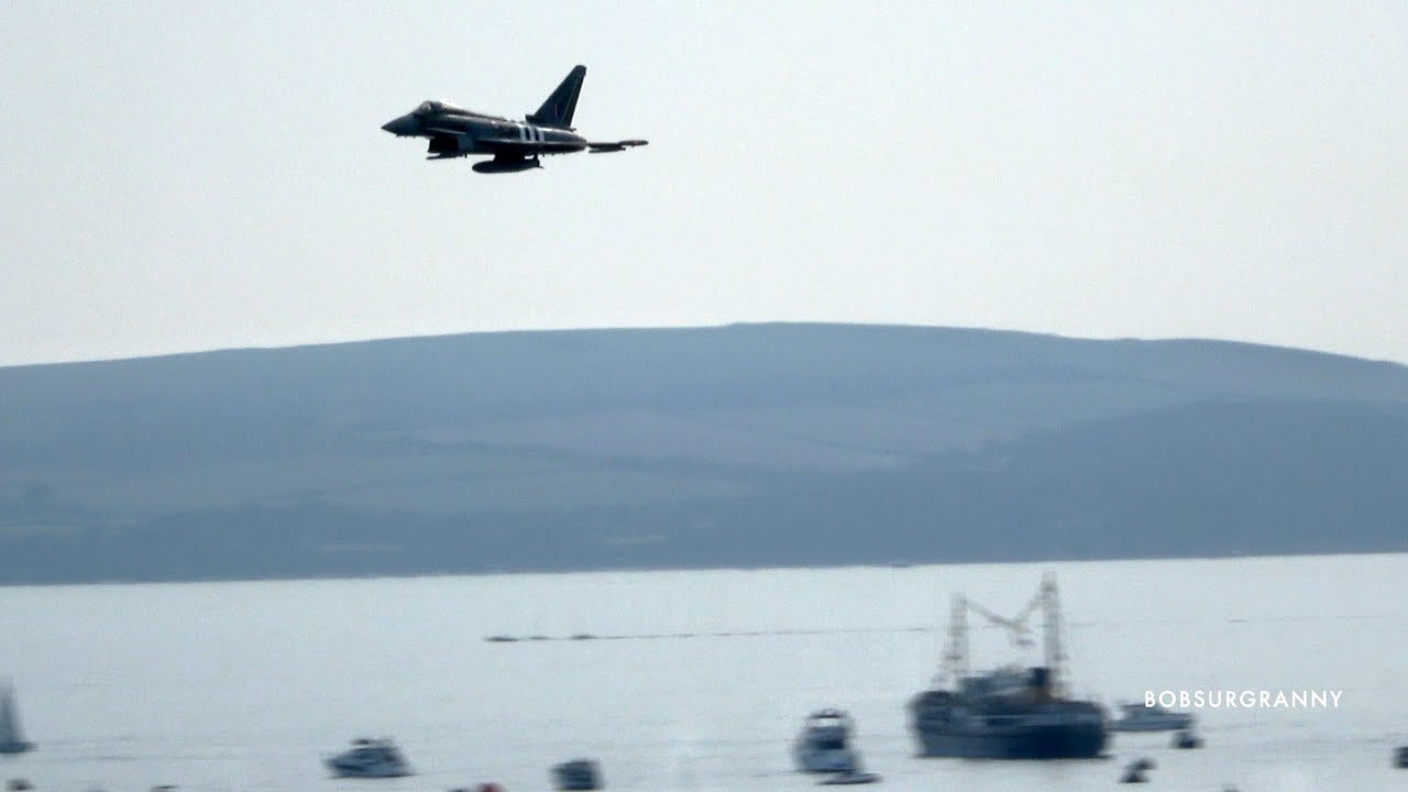 RAF Typhoon Blue Note Flyby Pass at Bournemouth Airshow 2024
