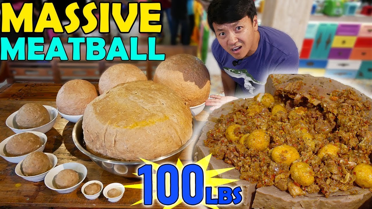 MASSIVE 100 POUND Meatball & FOOD CHALLENGE in Indonesia