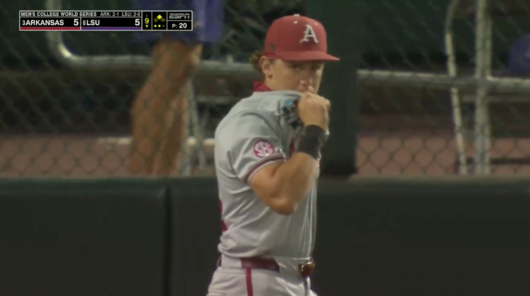 Arkansas’ Charles Davalan in tears after season-ending blunder in ...