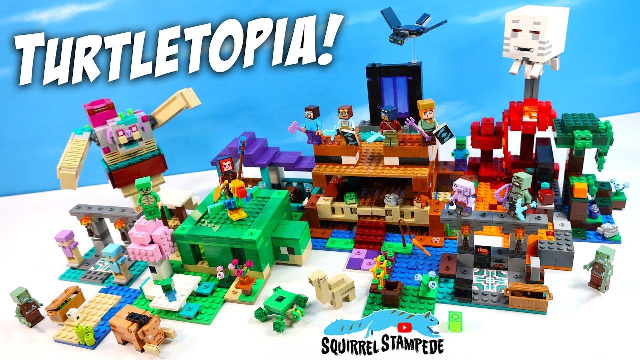 All Lego Minecraft January 2024 Set Builds Turtle Sanctuary Nether ...