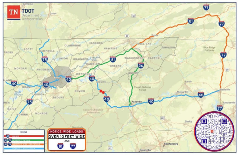 Flooding, rockslide closes I-40 near Tennessee-North Carolina state line